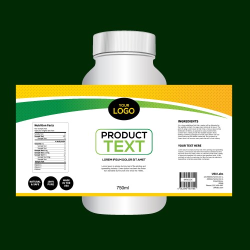 Label and packaging template design Royalty Free Vector