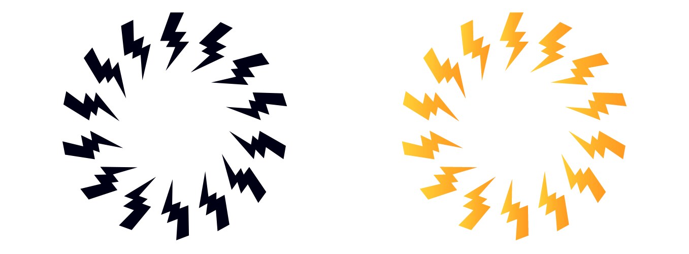 Bolt zap circle frameflash lightning round Vector Image