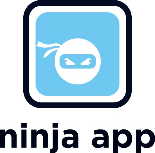 Creative ninja app icon logo design concept Vector Image
