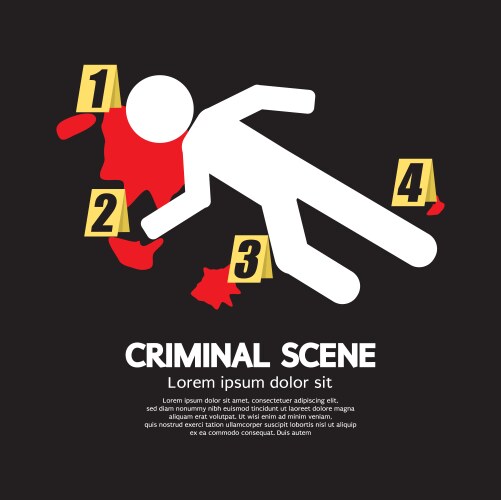 Set three yellow marker crime scene Royalty Free Vector