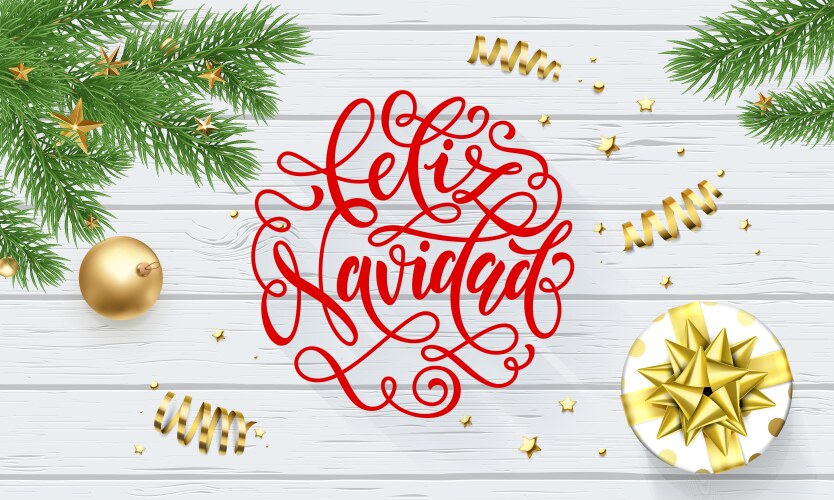 Hispanic christmas feliz navidad retro greetings Vector Image