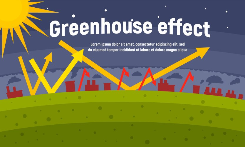 Greenhouse effect infographic Royalty Free Vector Image