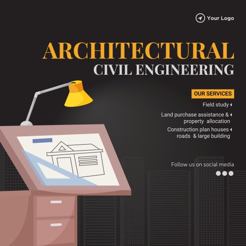 Architectural civil engineering banner design Vector Image