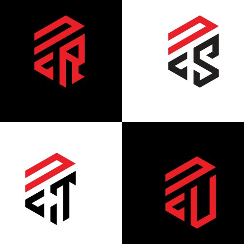 Creative-3-letter-logo-designbat Royalty Free Vector Image