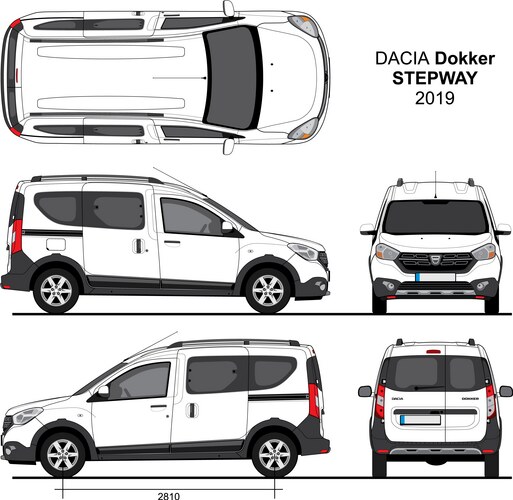 Dacia dokker cargo delivery van 2019 Royalty Free Vector
