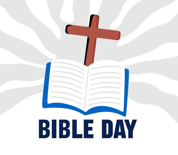 National bible day with a bible Royalty Free Vector Image