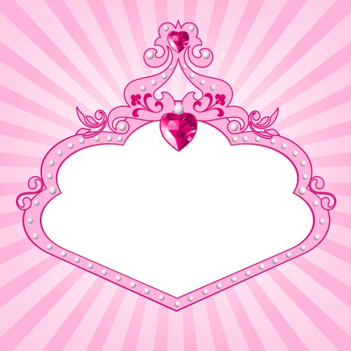 Princess pink frame Royalty Free Vector Image - VectorStock