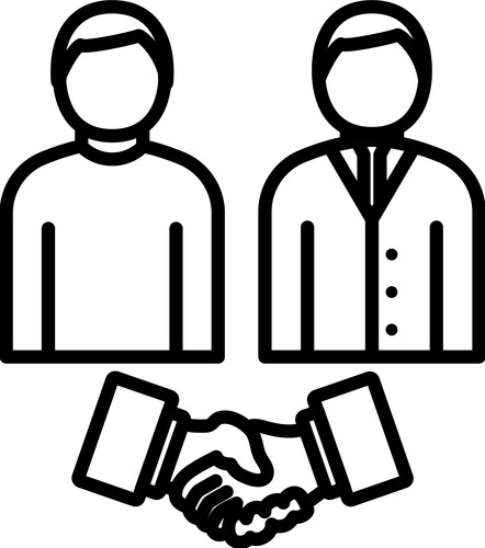 Two man making deal icon Royalty Free Vector Image