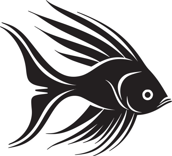 Angelfish - black and white Royalty Free Vector Image