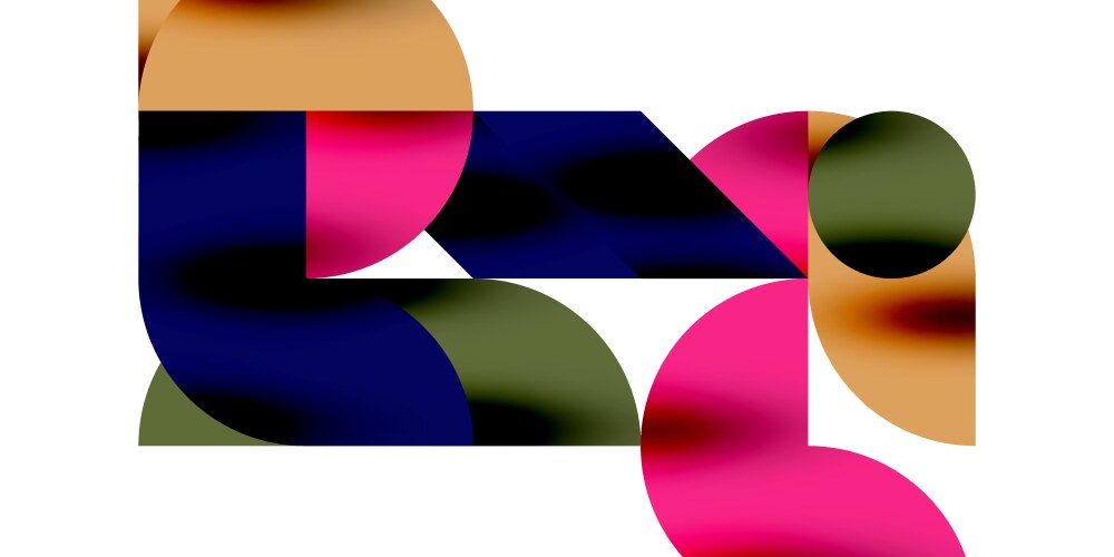 Tech minimal circular shapes geometric art Vector Image