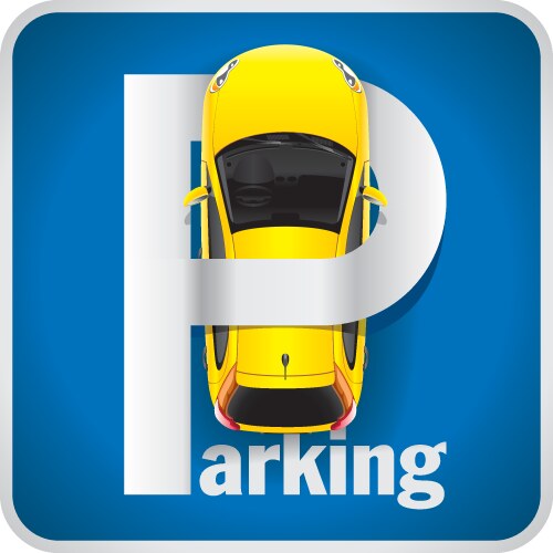 Car parking elements set on white background Vector Image