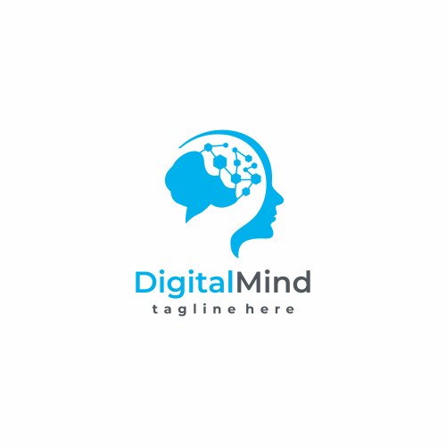 Creative mind icon templates logo technology Vector Image