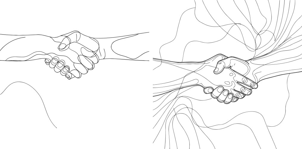 Line Art Hand Shake Vector Images (over 1,700)