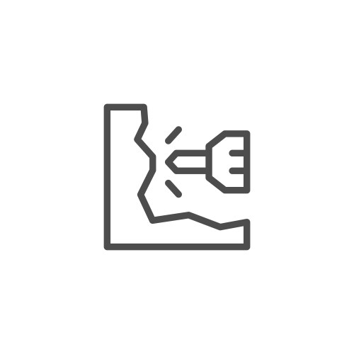 Mining process line outline icon Royalty Free Vector Image