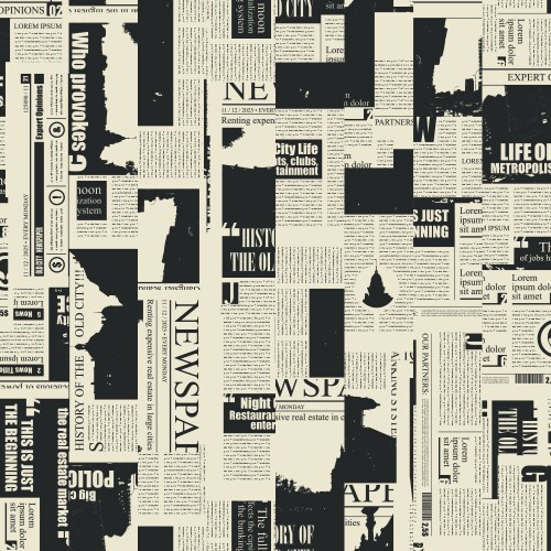 Newspaper Collage Seamless Vector Images (over 370)