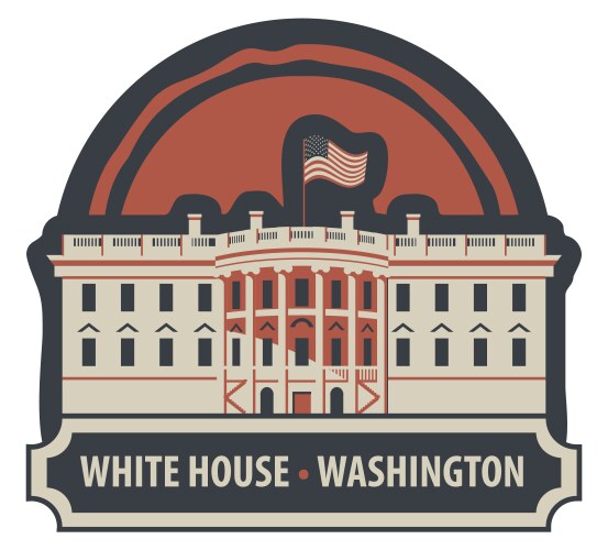 Us white house in washington dc Royalty Free Vector Image