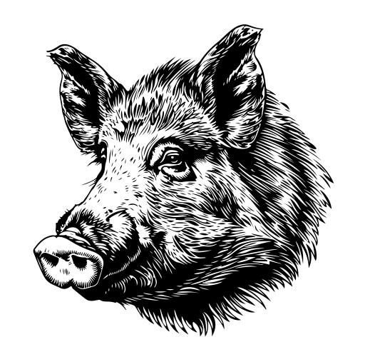 Hog Silhouette White