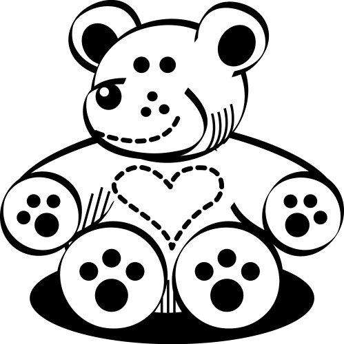 Little bear teddy head Royalty Free Vector Image