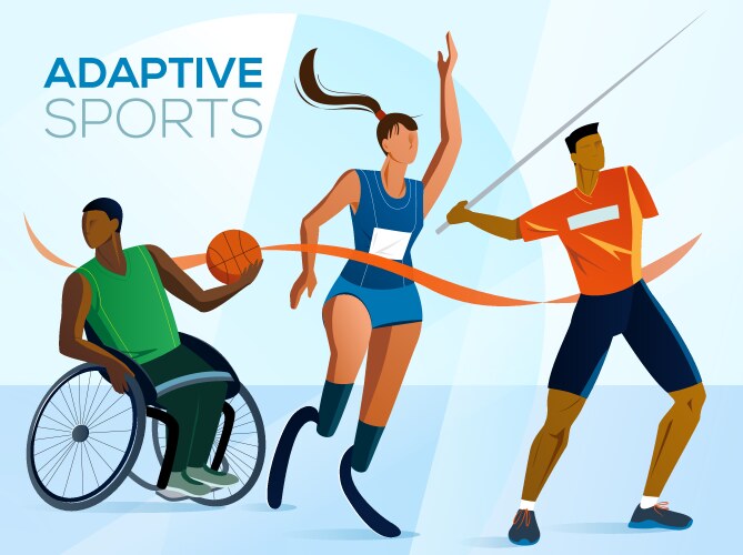 Cartoon paralympic athletes disabled people Vector Image
