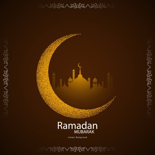 Ramadan mubarak calligraphy greeting card islamic Vector Image