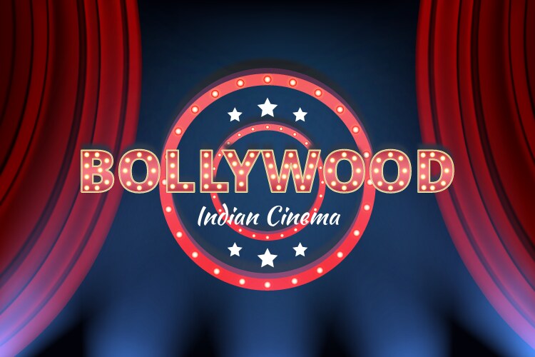 Realistic bollywood cinema sign Royalty Free Vector Image