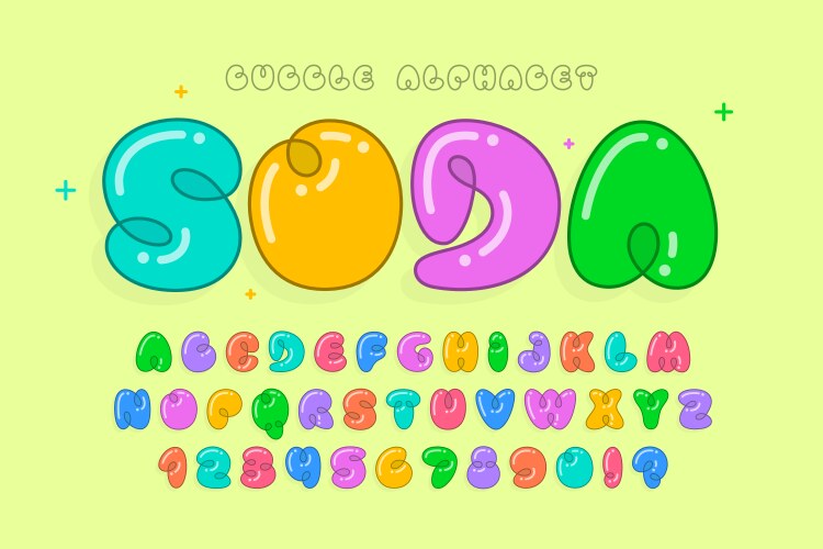 Fat bubble alphabet Royalty Free Vector Image - VectorStock
