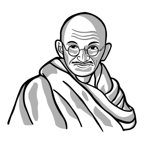 Mahatma gandhi outline Vector Images & Graphics for Commercial Use ...