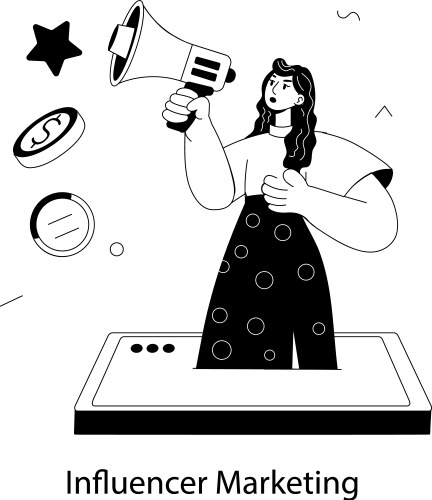 Influencer marketing Royalty Free Vector Image