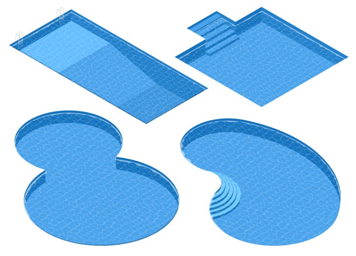 Isometric Swimming Pools – Royalty-Free Vector | VectorStock