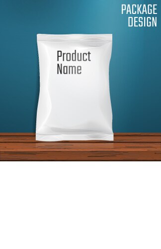 White plastic package front and side view Vector Image