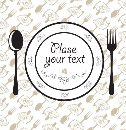 Plate and cutlery Royalty Free Vector Image - VectorStock