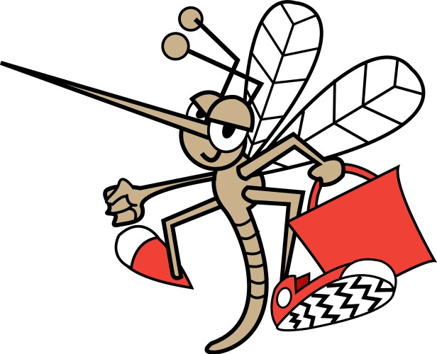 Mosquito insect angry cartoon Royalty Free Vector Image