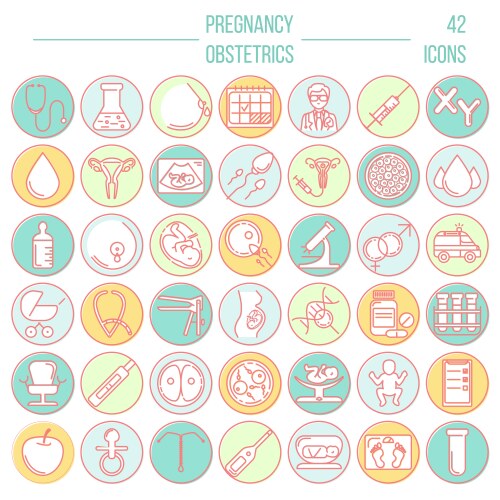 Set of flat design pastel cute baby icons Vector Image