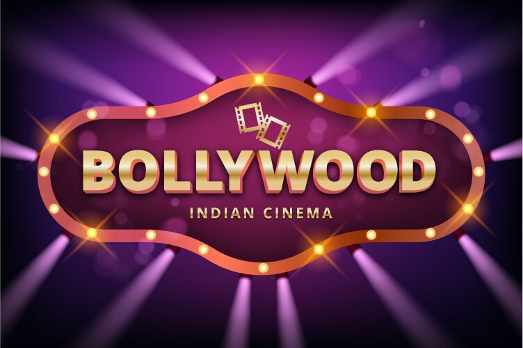 Bollywood party poster template Royalty Free Vector Image