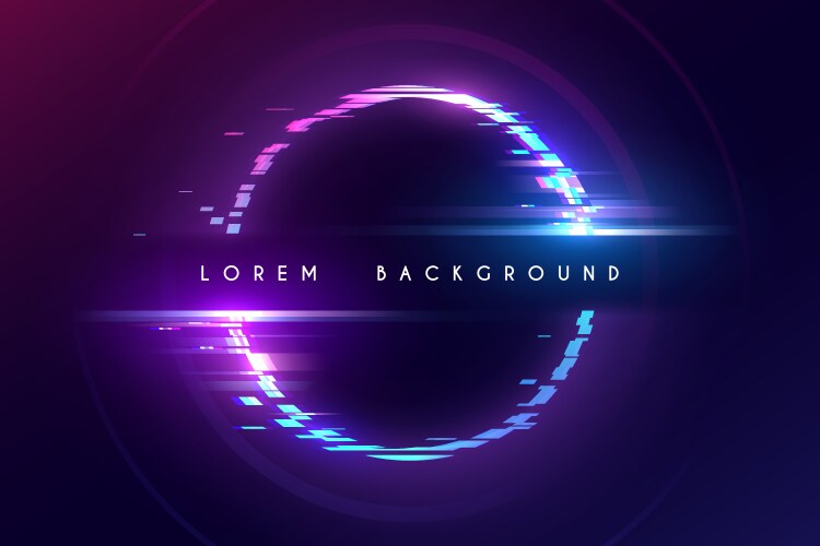 Abstract glitch ring with distortion light effect Vector Image