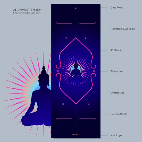 Alignment yoga mat design template Royalty Free Vector Image