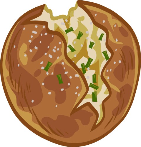 Baked potato drawing Royalty Free Vector Image