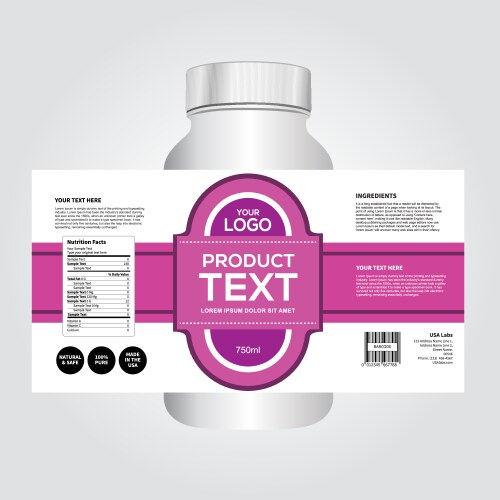 Label and packaging template design Royalty Free Vector