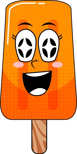 Popsicle with happy face Royalty Free Vector Image