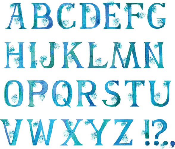 Ice font cold letters transparent blue alphabet Vector Image