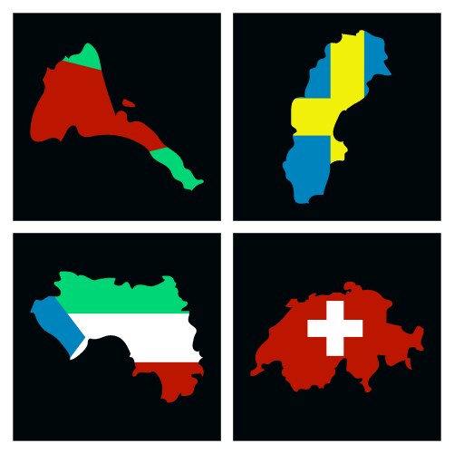 World Map - Countries in Color Royalty Free Vector Image