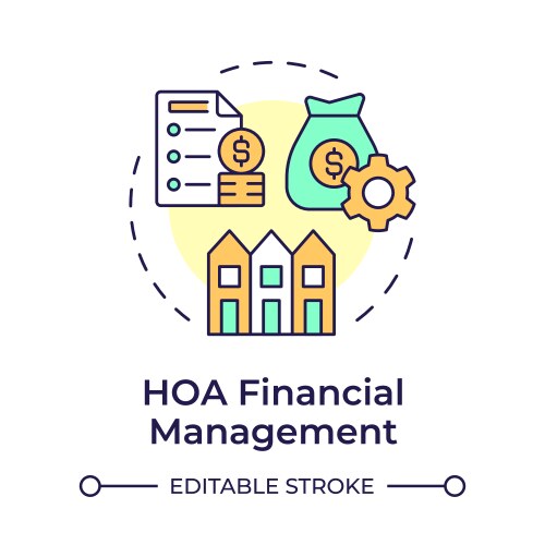 Hoa rules and regulations multi color concept icon