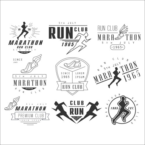 Running club poster marathon winners sportsmen Vector Image