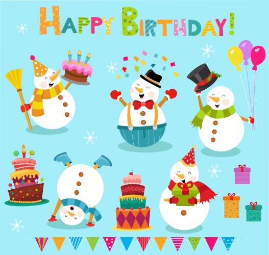 Cute snowman face with close up view Royalty Free Vector