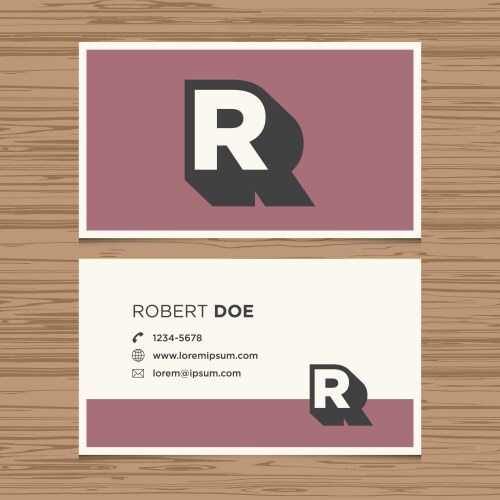 Business card letter r Royalty Free Vector Image