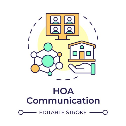 Hoa rules and regulations multi color concept icon Hoa rules and regulations multi color concept icon