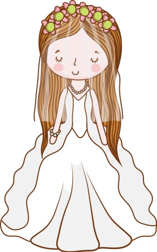 Bride beautiful young girl in a wedding dress Vector Image