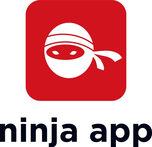 Creative ninja app icon logo design concept Vector Image