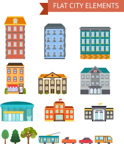 City map elements design Royalty Free Vector Image