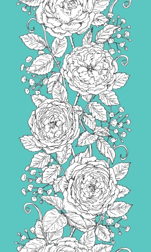 Tea rose pattern Royalty Free Vector Image - VectorStock